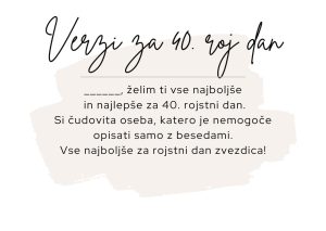Najlepši verzi za 40. rojstni dan - Vinoincokolada.si